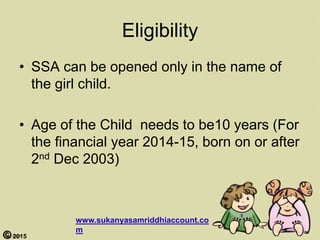 Sukanya samriddhi account new saving scheme | PPTX