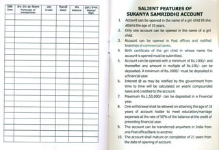 Sukanya samriddhi scheme - Passbook sample | PDF