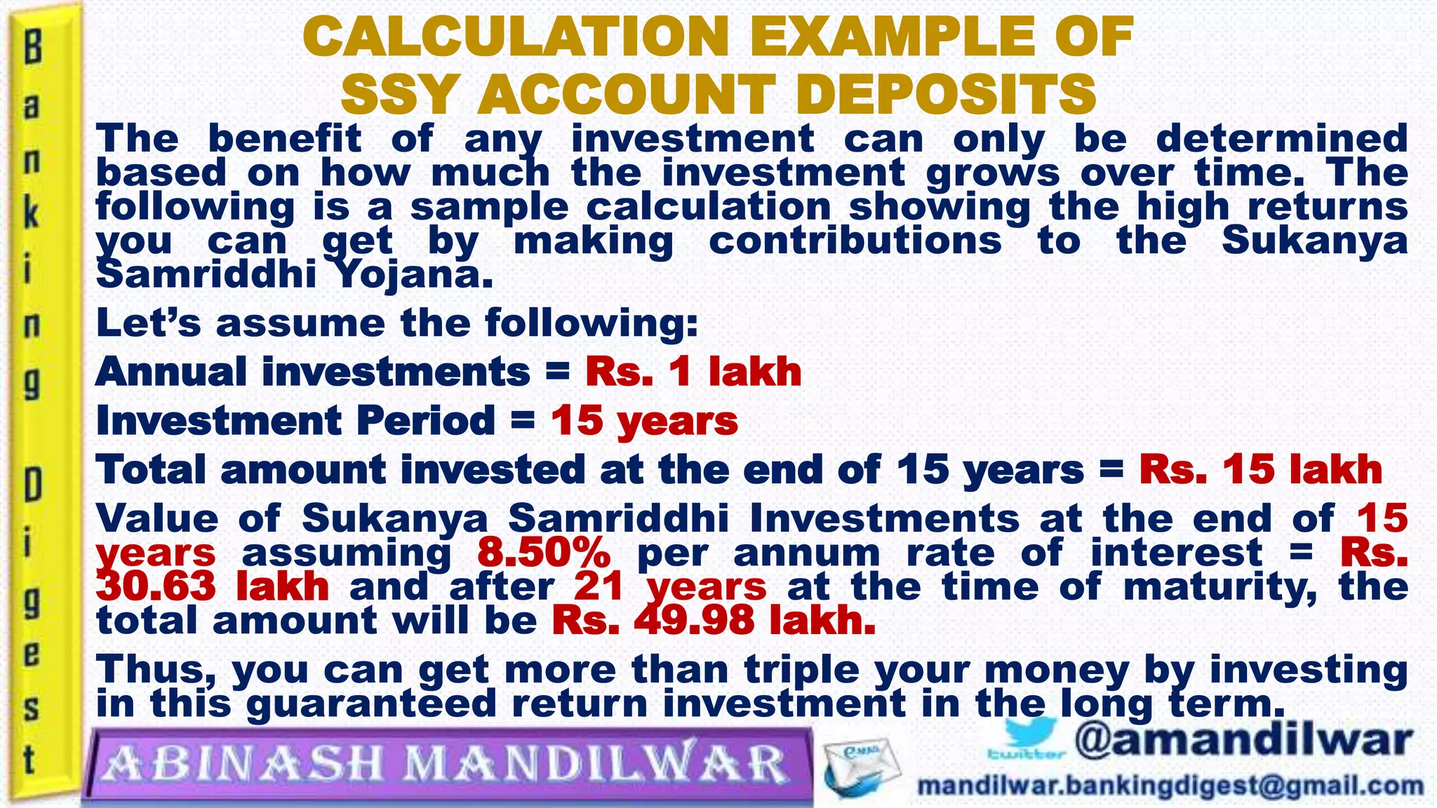 Sukanya Samriddhi Yojana (सुकन्या समृद्धि योजना) SSA Scheme Details in ...