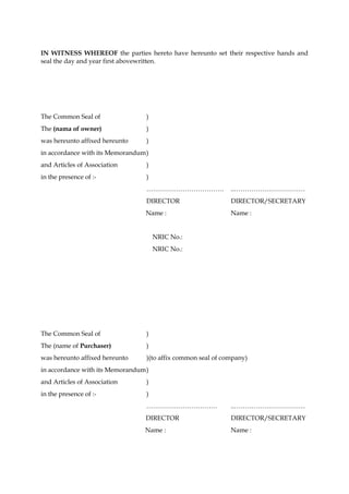 sample subsale agreement (company & company) | RTF