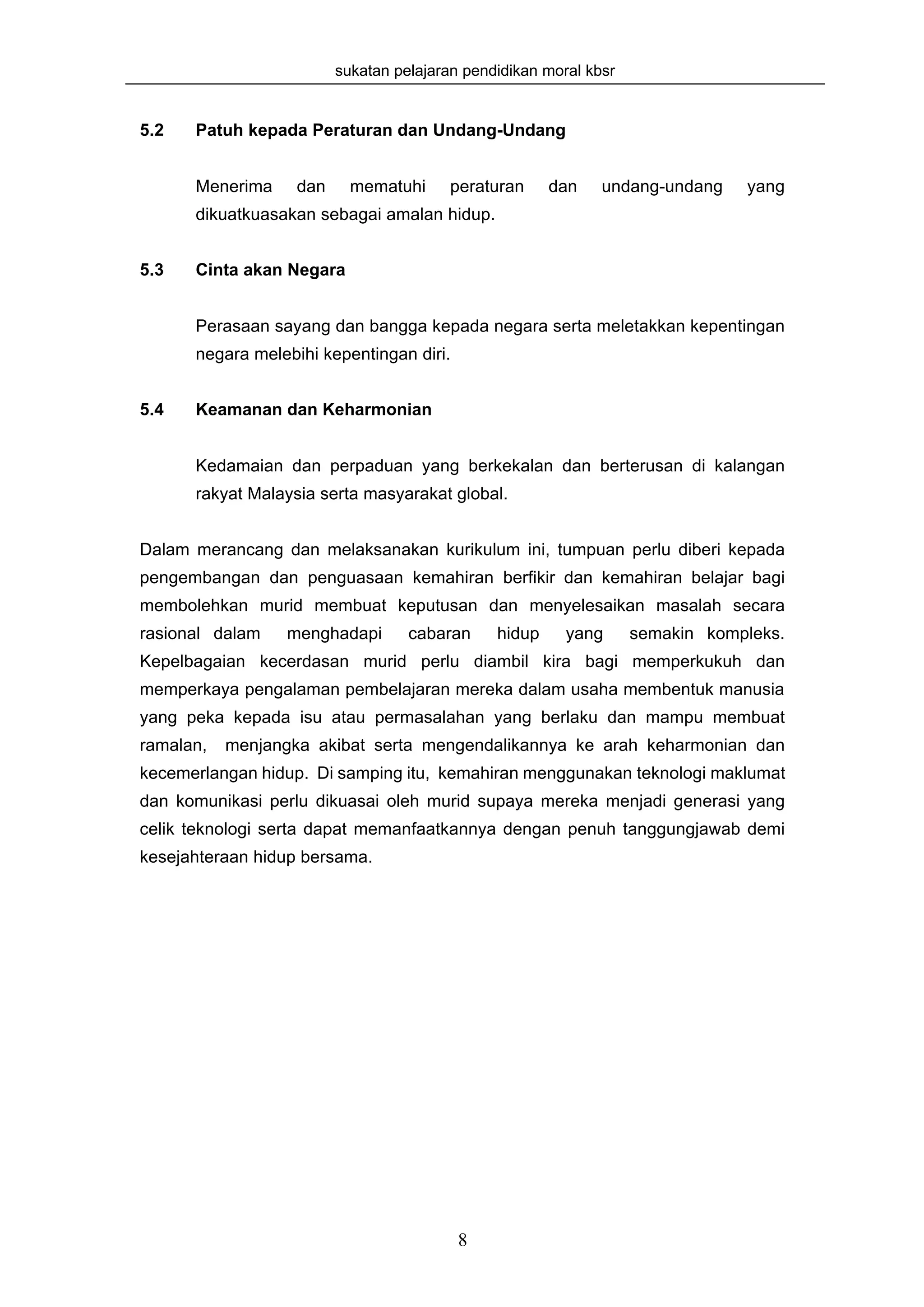 Sukatan Moral Kbsr | PDF