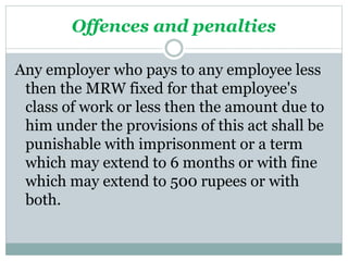 Minimum Wages Act 1948 | PPTX