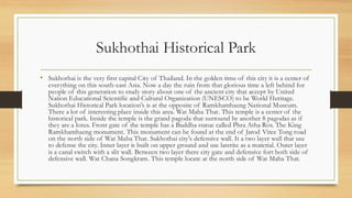 Sukhothai Historical Park presentation file | PDF