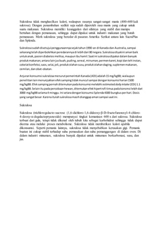 Sukralosa tidak menghasilkan kalori | PDF
