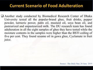 Sukria hossain 2016063672_food adulteration in bangladesh | PPTX