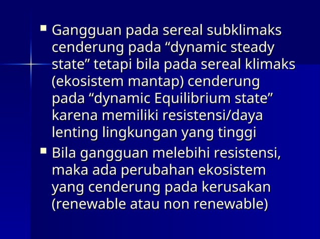 Penjelasan dan Uraian tentang suksesi pada ekosistem | PPT
