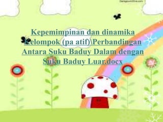 Dinamika Masyarakat Suku Baduy Dalam dan Baduy Luar | PPT