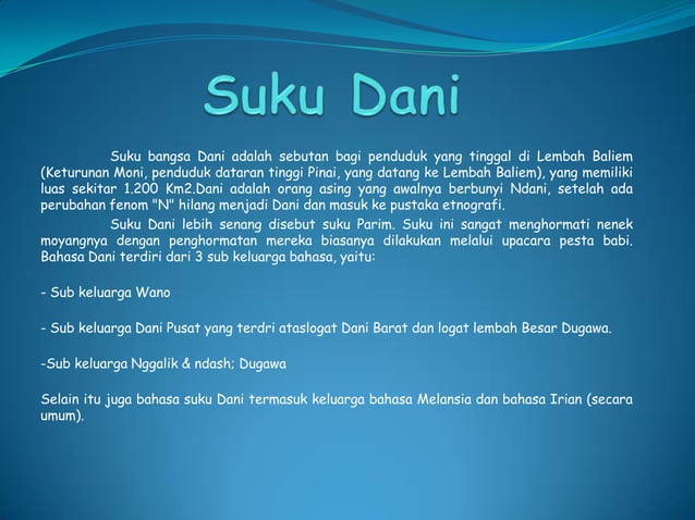 Suku dani elang_smancip | PPT