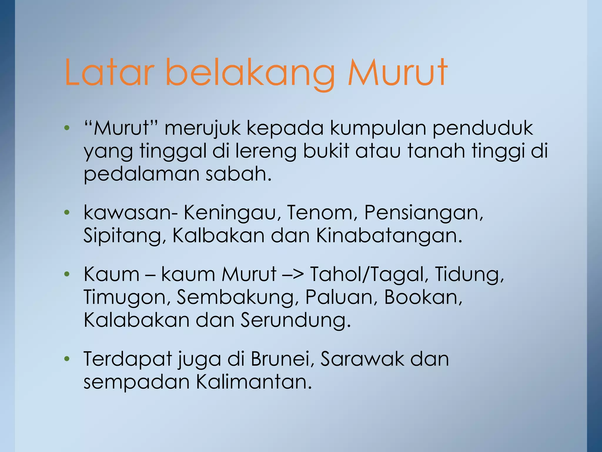 Suku kaum murut | PPTX