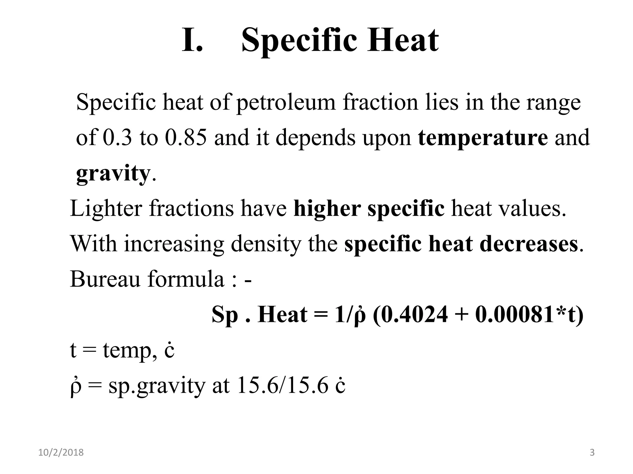 Thermal properties of Petroleum Fractions | PPTX