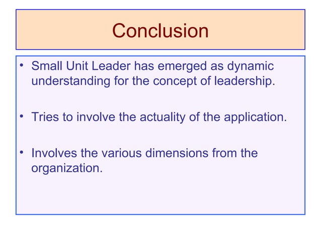 SMALL UNIT LEADER | PPT