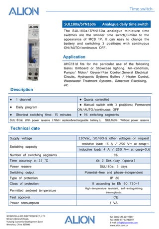 Sul180a analogue daily time switch | PDF