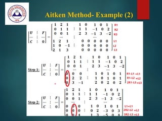 Solving linear equation systems using direct methods: Gauss Jordan and Aitken methods | PPTX