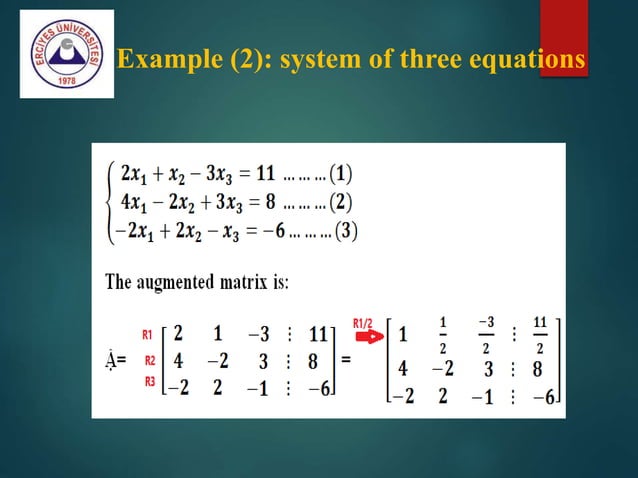 Solving linear equation systems using direct methods: Gauss Jordan and Aitken methods | PPTX