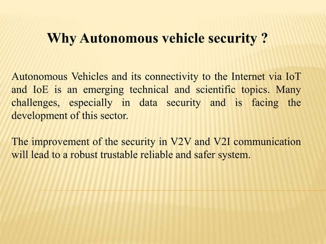 Data Privacy and Security in Autonomous Vehicles | PPT