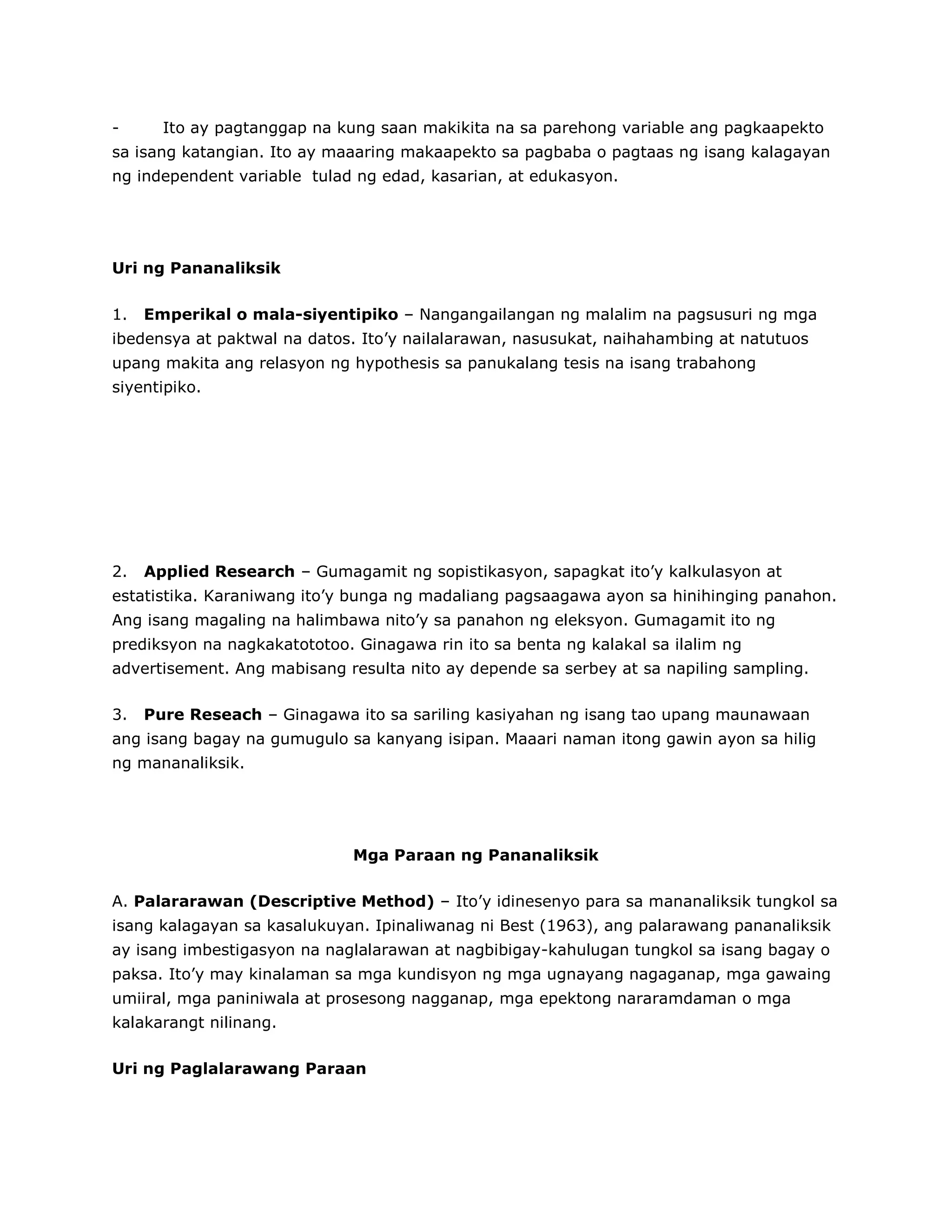 Sulating pananaliksik | PDF