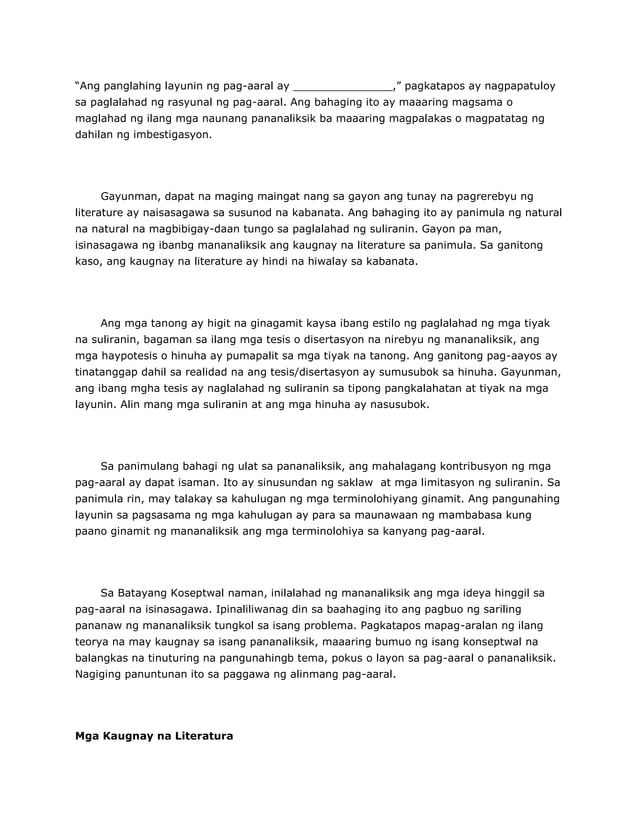 Sulating pananaliksik | PDF