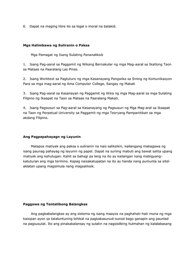 Sulating pananaliksik | PDF