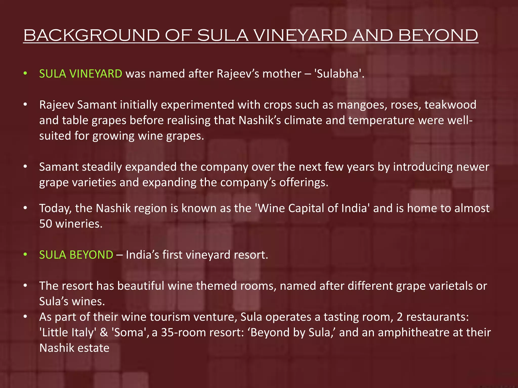 Sula vineyard case study | PDF
