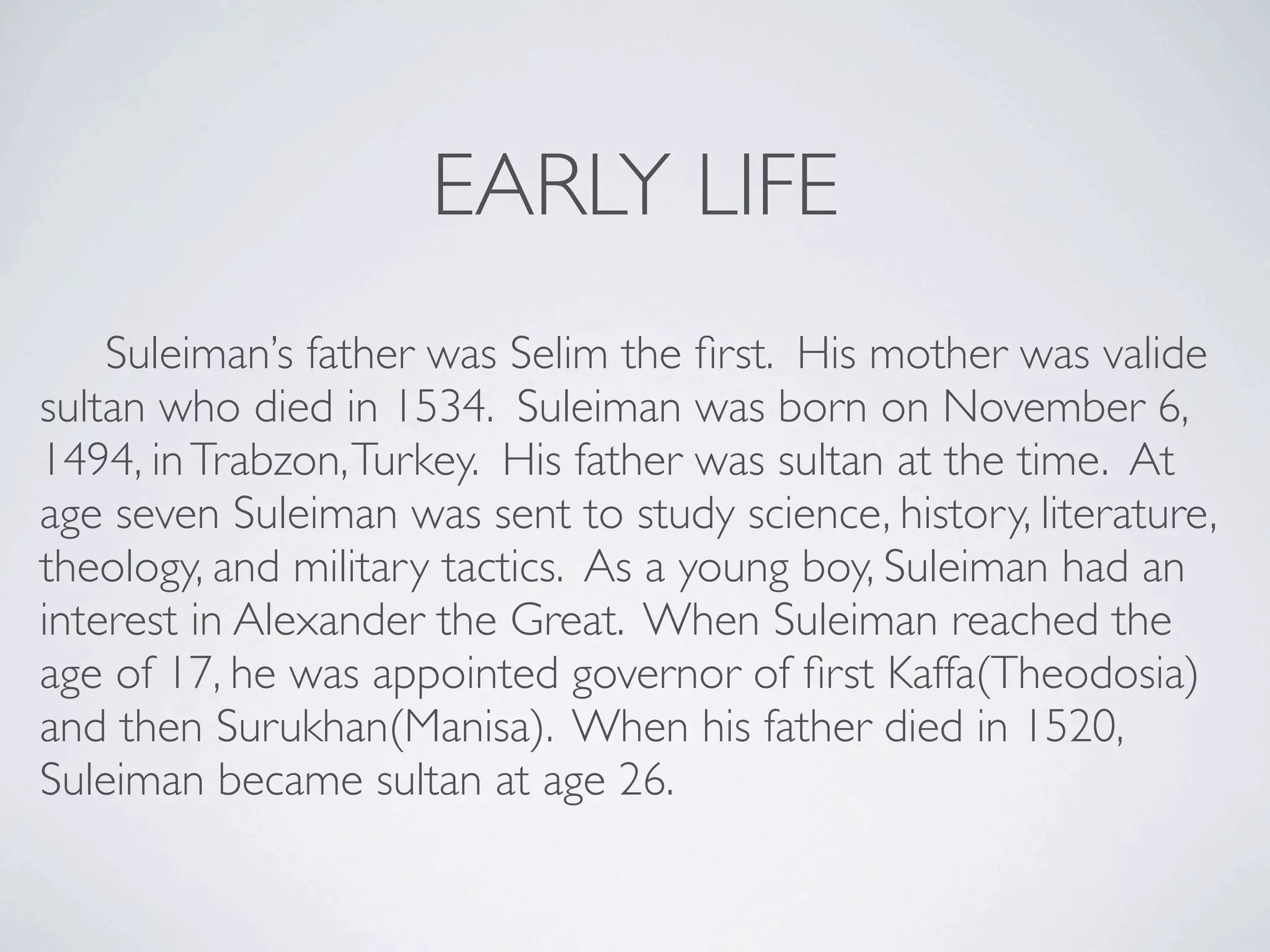 Suleiman the Magnificent | KEY