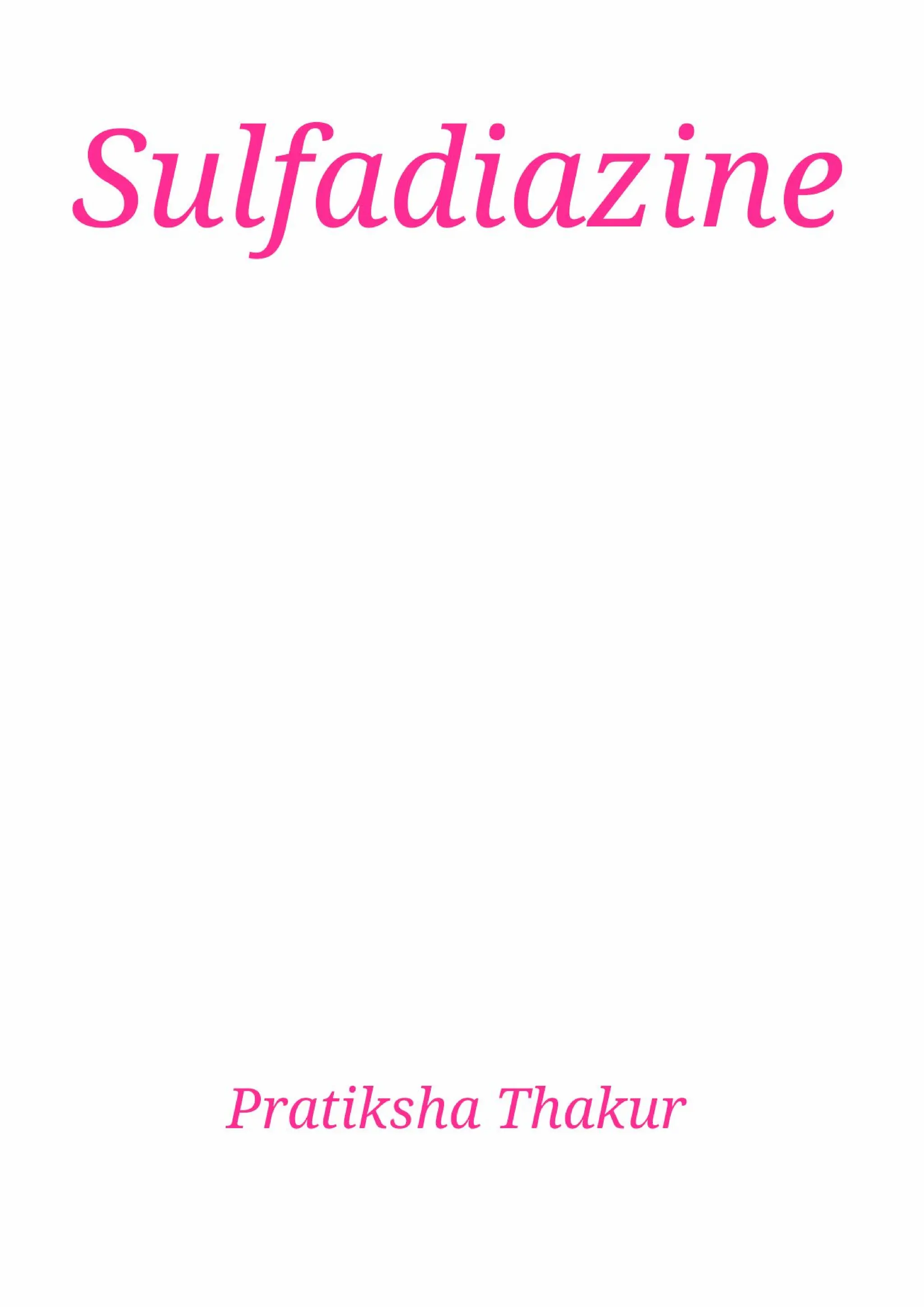 Sulfadiazine | PDF