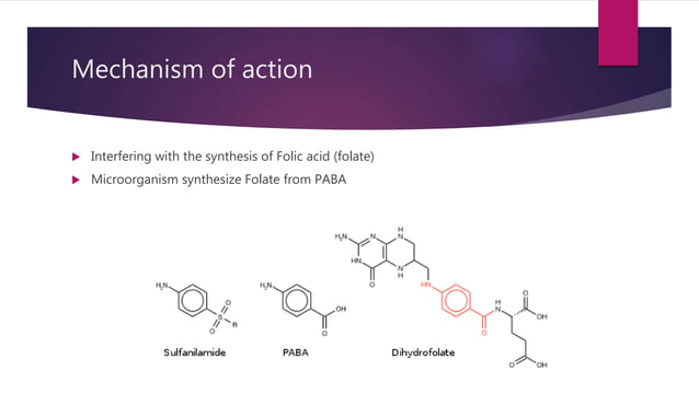 Sulfa drug- Mechanism of action-Resistance mechanism | PPTX