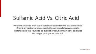Sulfamic Acid Manufacturers in India | Chemtex Speciality Limited | PPT