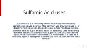 Sulfamic Acid Manufacturers in India | Chemtex Speciality Limited | PPT