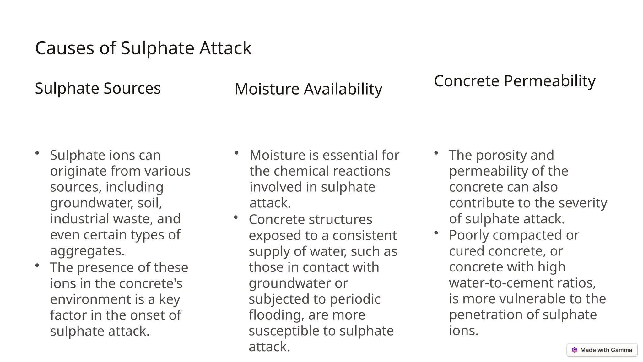 Sulfate-Attack chloride attack. Power point presentation | PPT