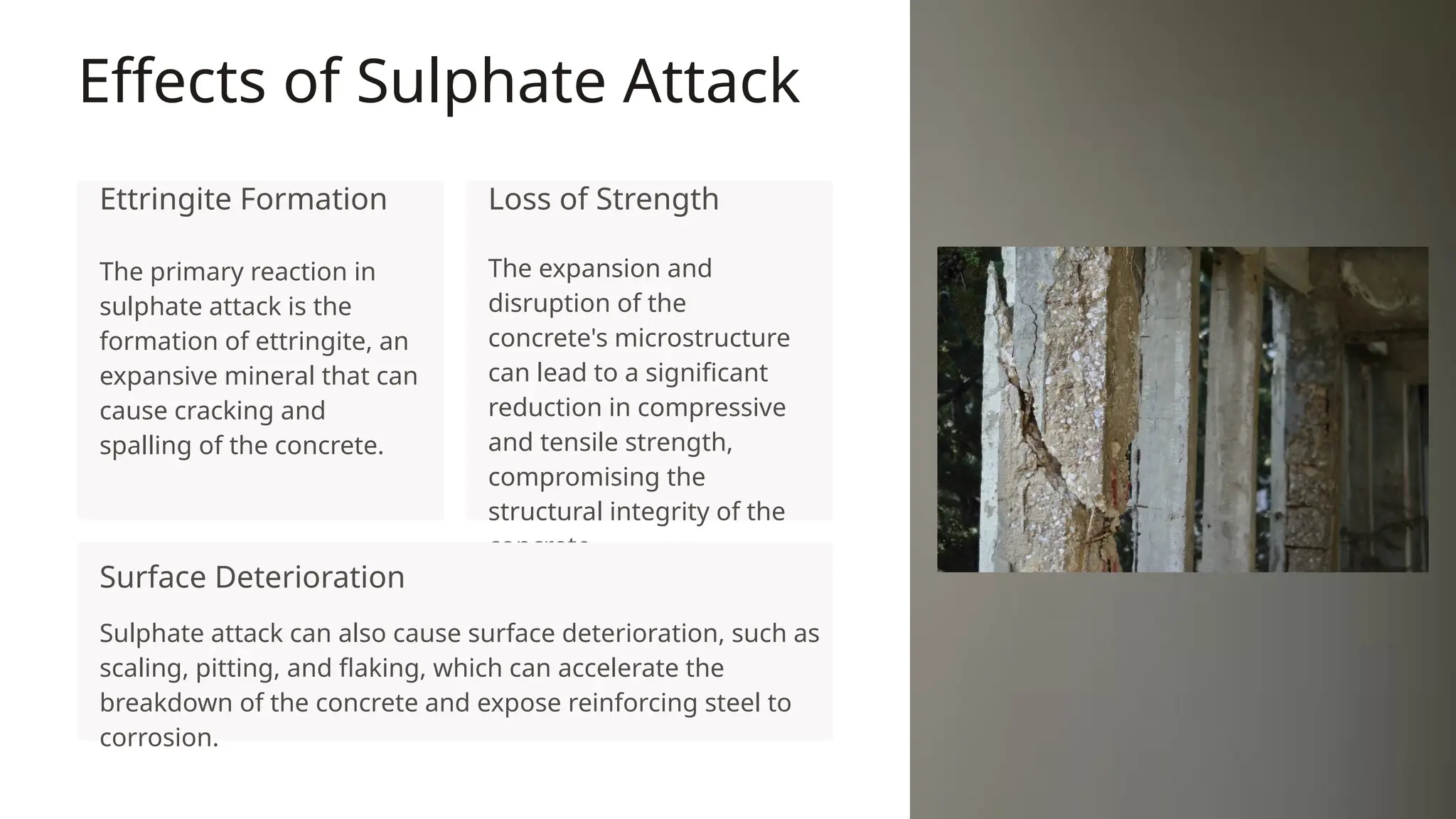 Sulfate-Attack chloride attack. Power point presentation | PPT