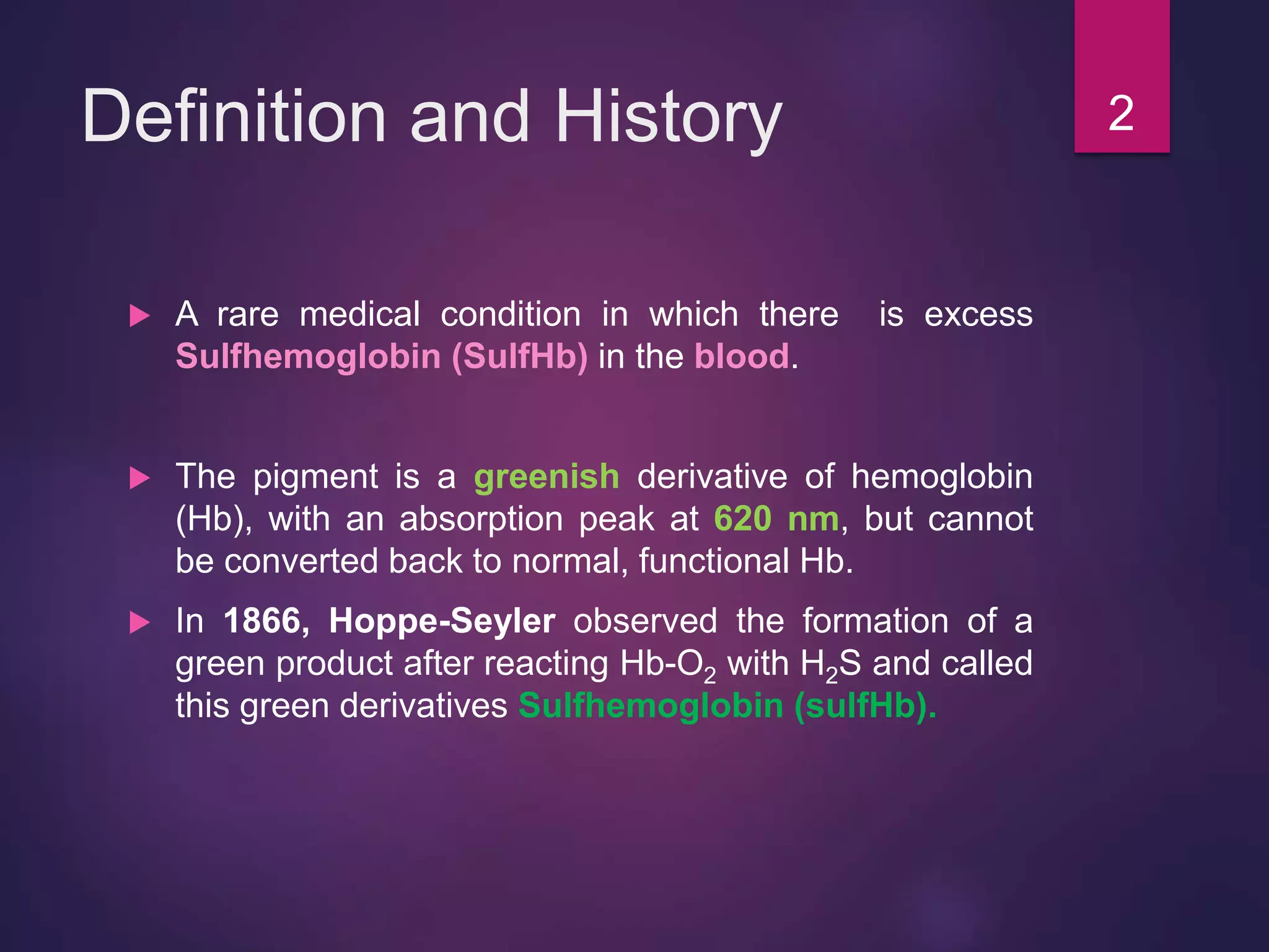 Sulfhemoglobinemia | PPTX