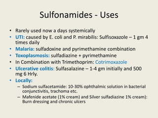 Sulfonamides and cotrimoxazole - drdhriti | PPTX