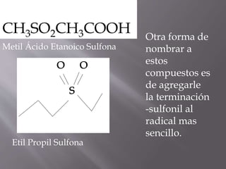 SULFONAS, TIOLES Y TIOETERS.pptx