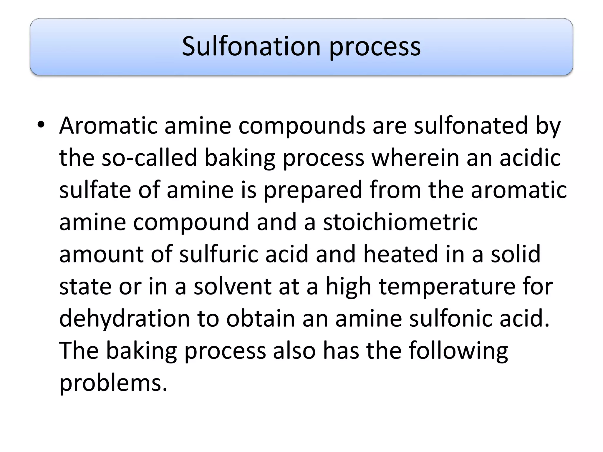 Sulfonation agents, process, problems & examples | PPTX