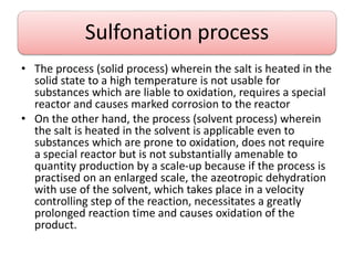Sulfonation agents, process, problems & examples | PPTX