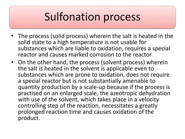 Sulfonation agents, process, problems & examples | PPTX