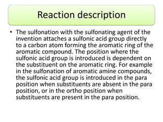 Sulfonation agents, process, problems & examples | PPTX