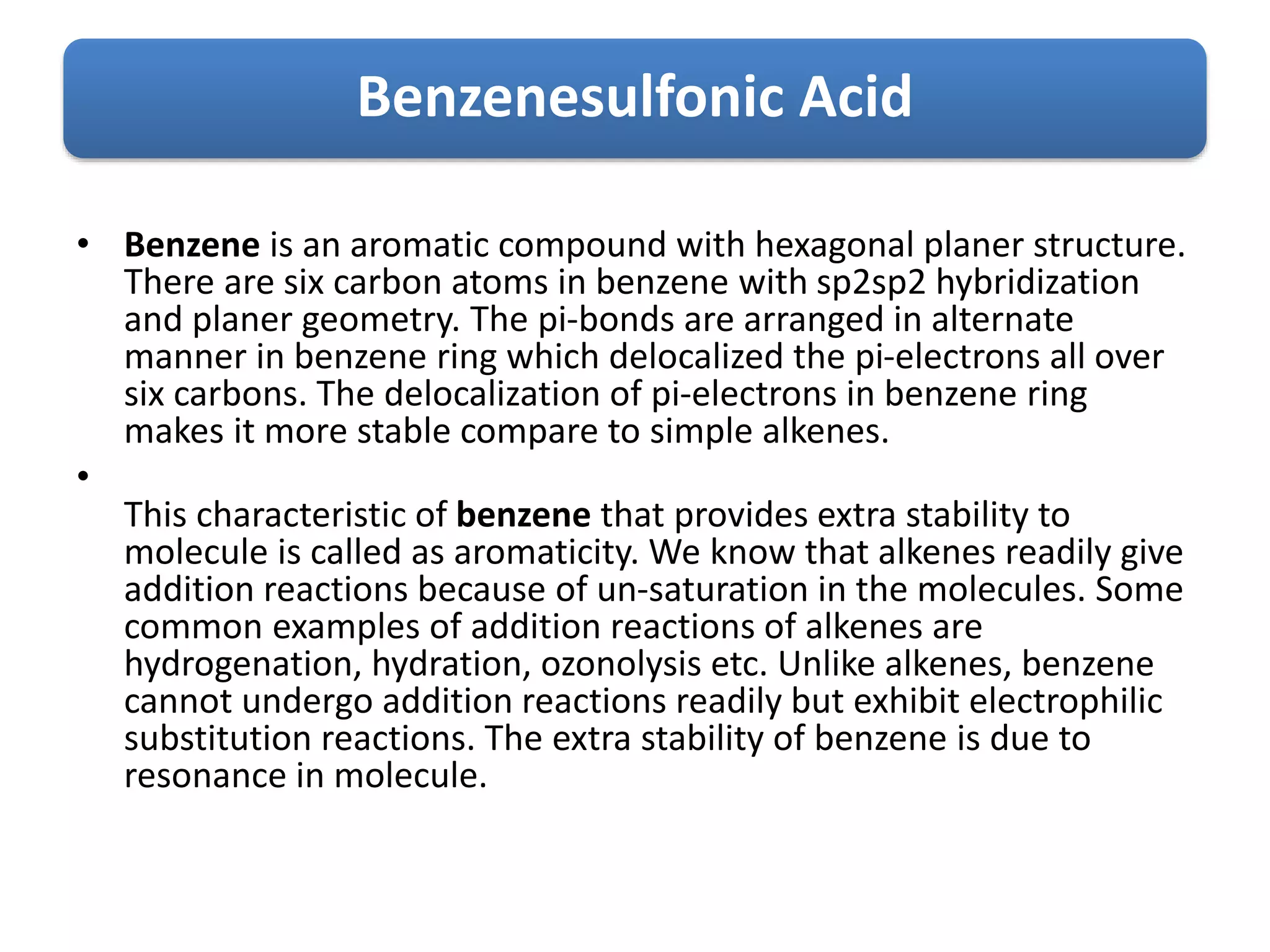 Sulfonation of aromatic compounds | PPTX