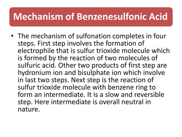 Sulfonation of aromatic compounds | PPTX | Chemistry | Science