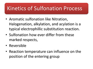 Sulfonation process & kinetics of sulfonation | PPTX | Chemistry | Science