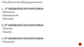 Sulfonylureas for Diabetes: A deep insight | PPTX