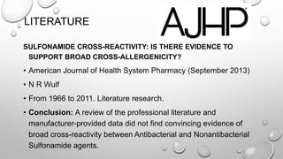 Sulfonylureas & Sulfa allergy | PPTX