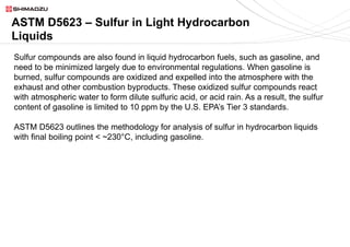 Sulfur Analysis by GC-SCD using Shimadzu’s SCD-2030 for ASTM D5504 ...
