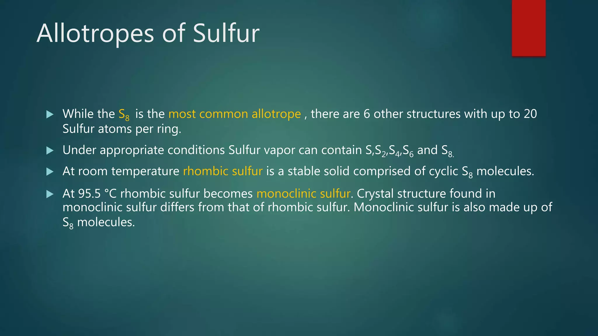 Sulfur chemistry | PPTX