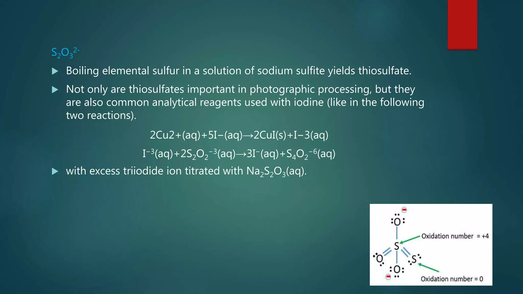 Sulfur chemistry | PPTX