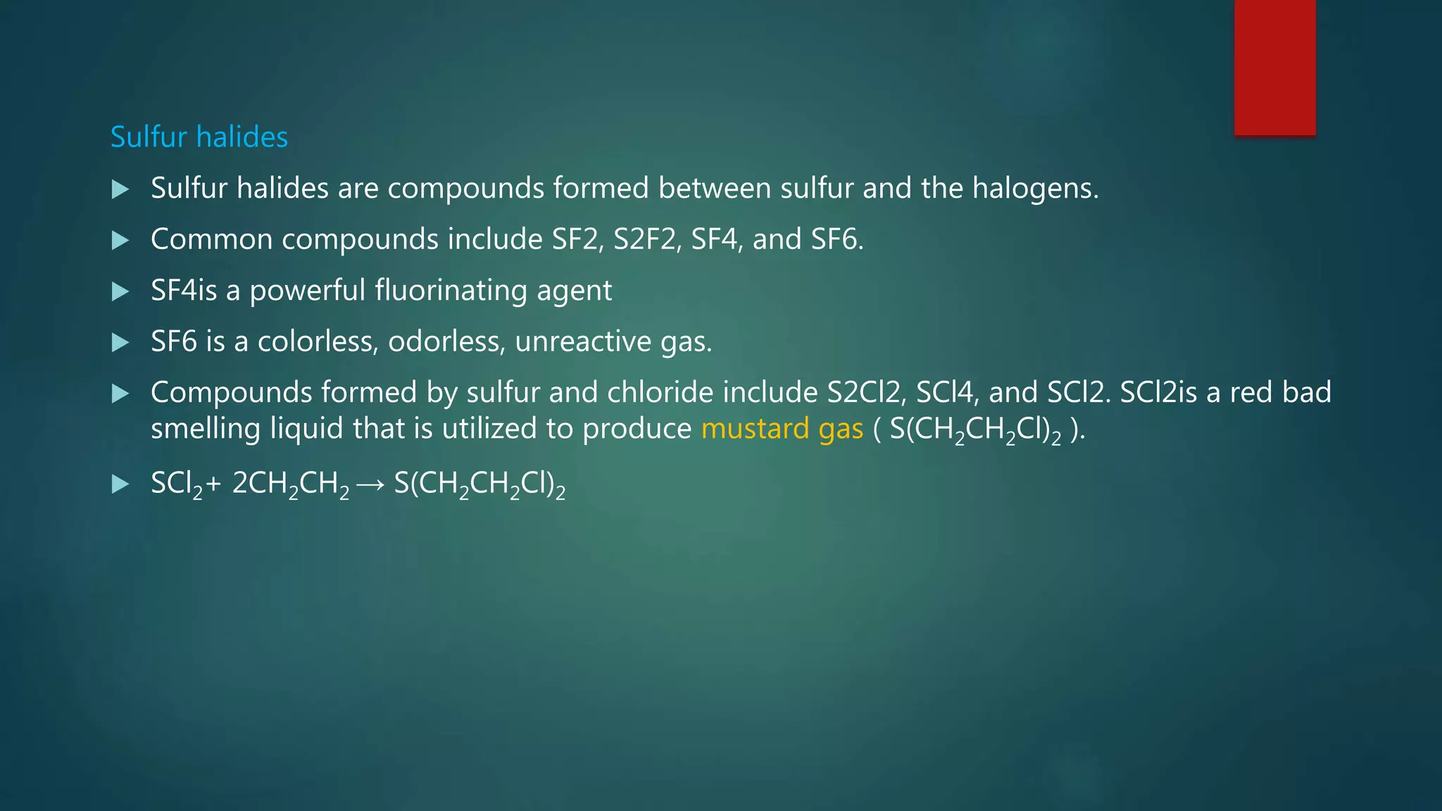 Sulfur chemistry | PPTX