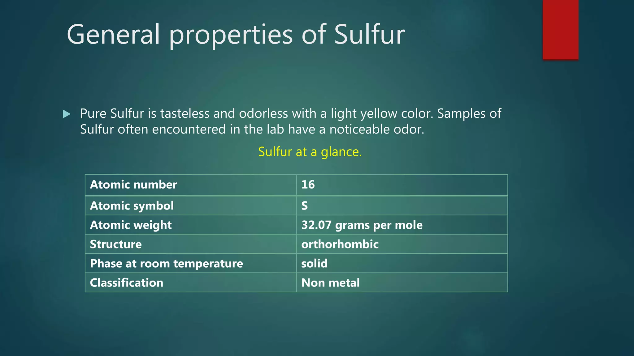 Sulfur chemistry | PPTX