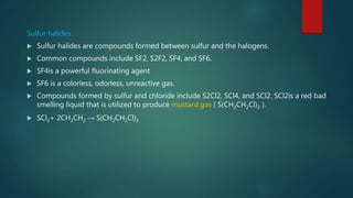 Sulfur chemistry | PPTX | Chemistry | Science