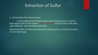 Sulfur chemistry | PPTX | Chemistry | Science