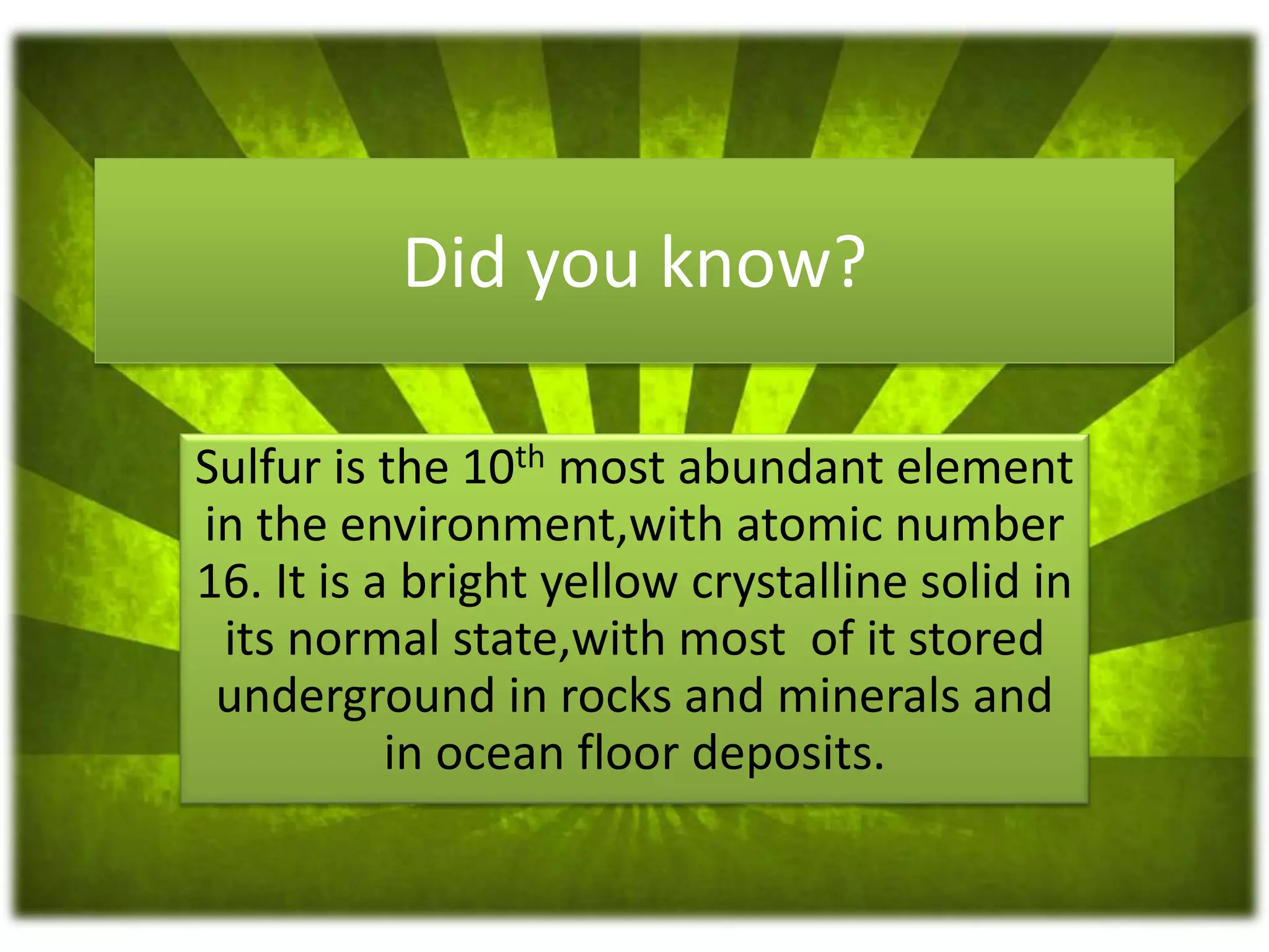 Sulfur cycle presentation | PPTX